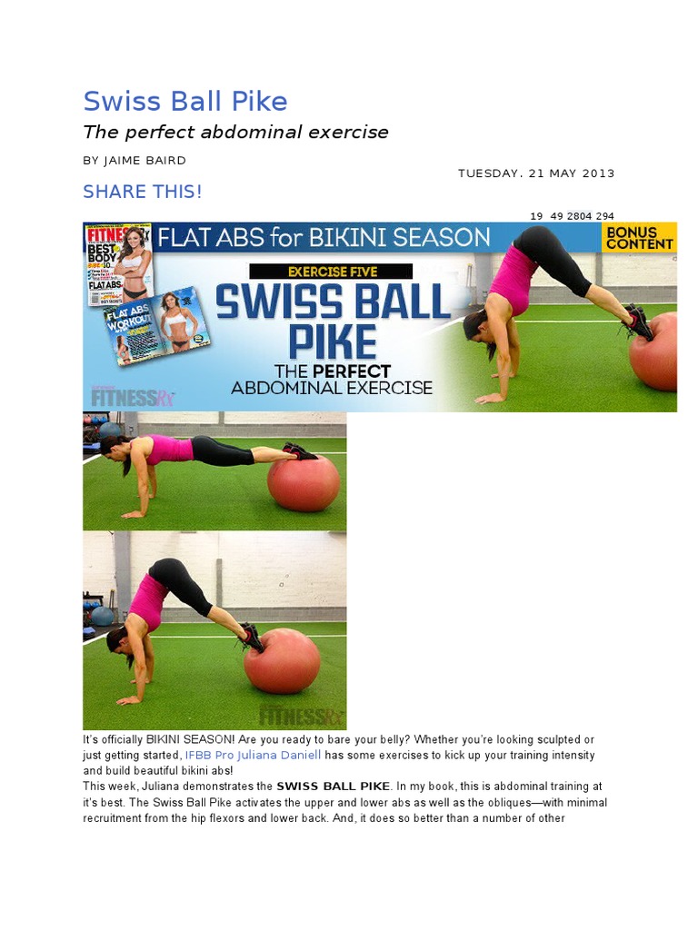 The Most Effective Abdominal Exercises: Swiss Ball Pike, Roll Out, and ...
