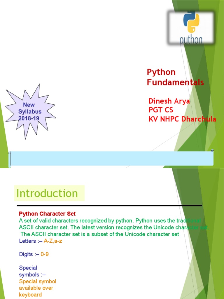 Python Fundamentals: Dinesh Arya PGT Cs KV NHPC Dharchula | PDF ... Python Fundamentals: Dinesh Arya PGT Cs KV NHPC Dharchula | PDF ...