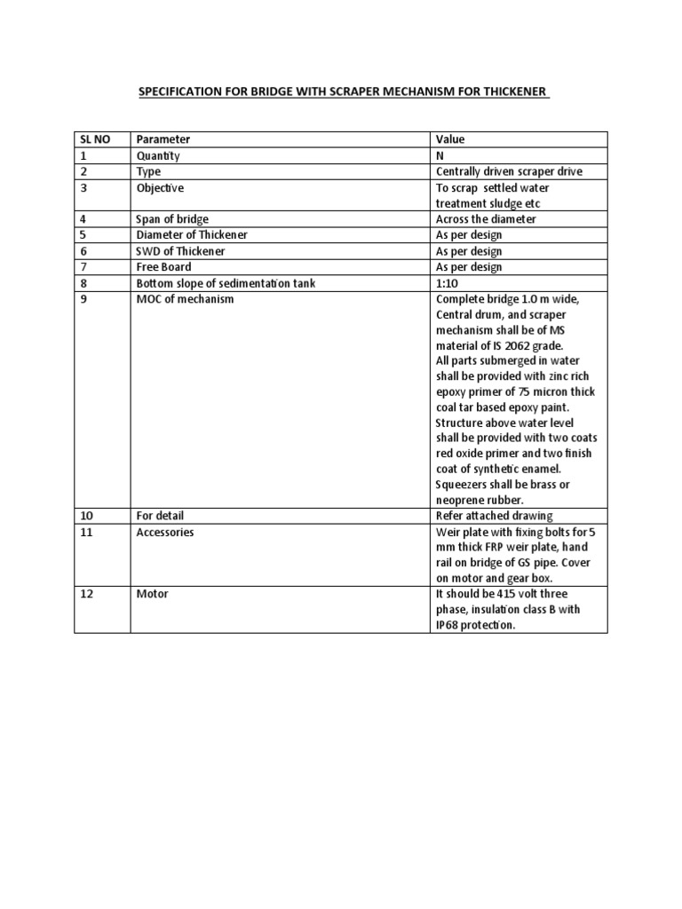 Sample Purchase Specification Thickener | PDF
