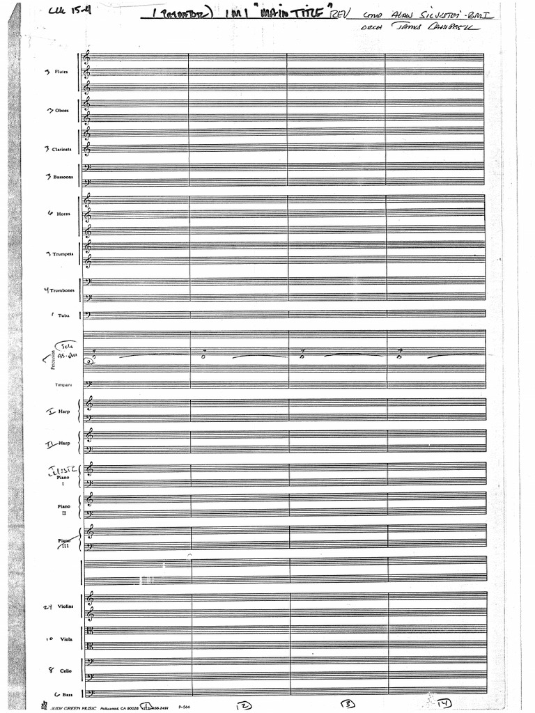 Predator Original Handwritten Complete Score by Alan Silvestri | PDF