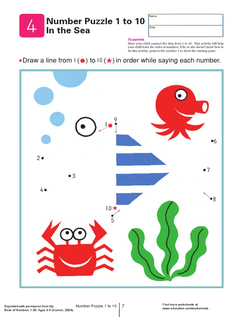 Connect the Dots: Numbers 1-10 Activity | PDF