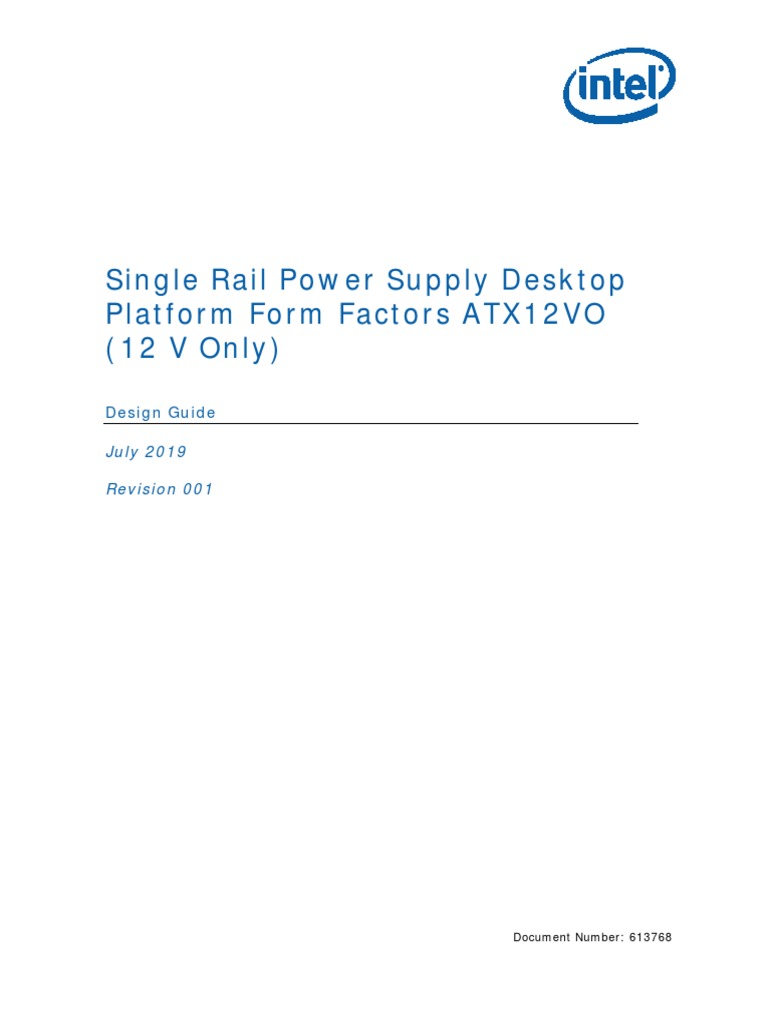 Single Rail Power Supply Platform Atx12vo Design Guide | PDF | Power ...