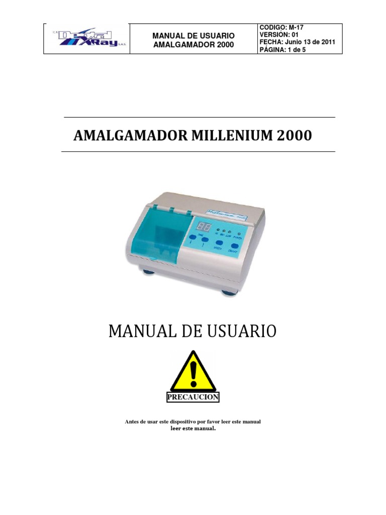 Manual Amalgamador Millenium-2000 | PDF | Odontología | Rieles