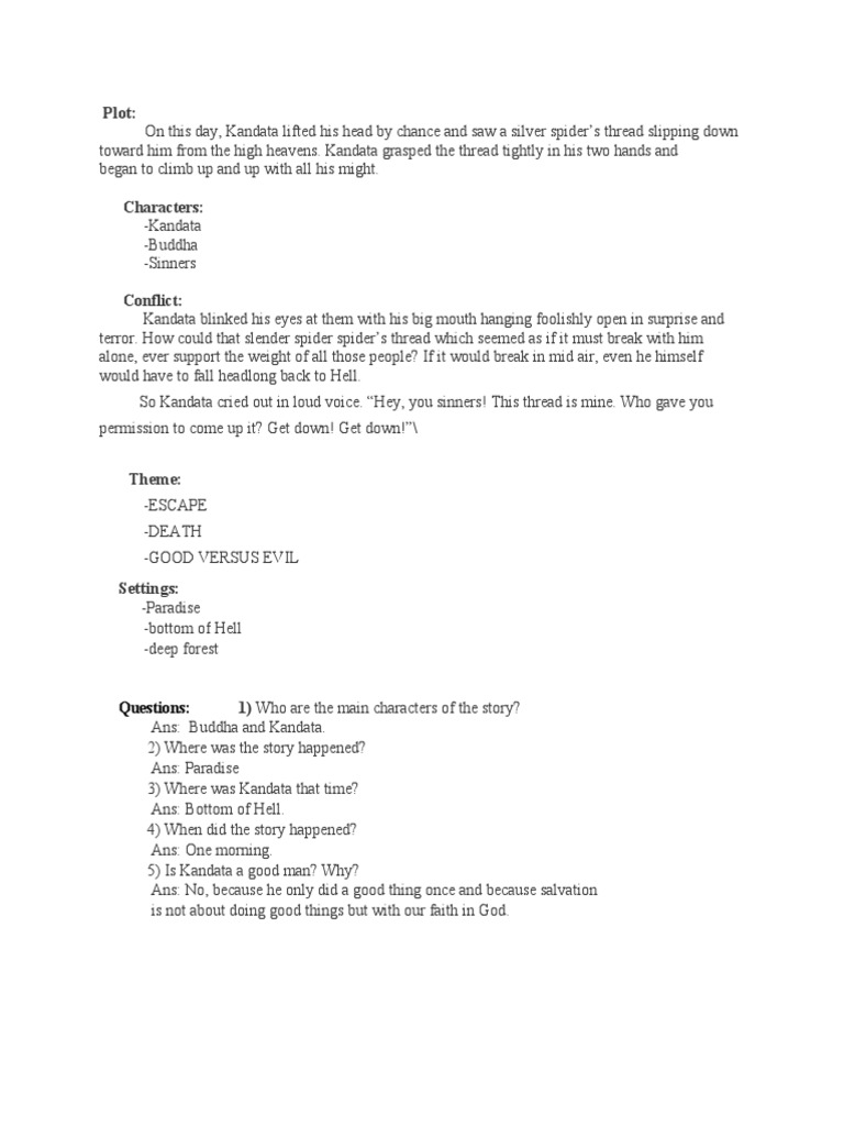 The Spider's Thread | PDF