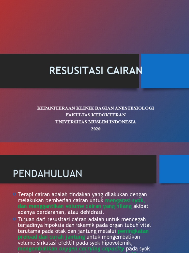 Resusitasi Cairan HMM | PDF