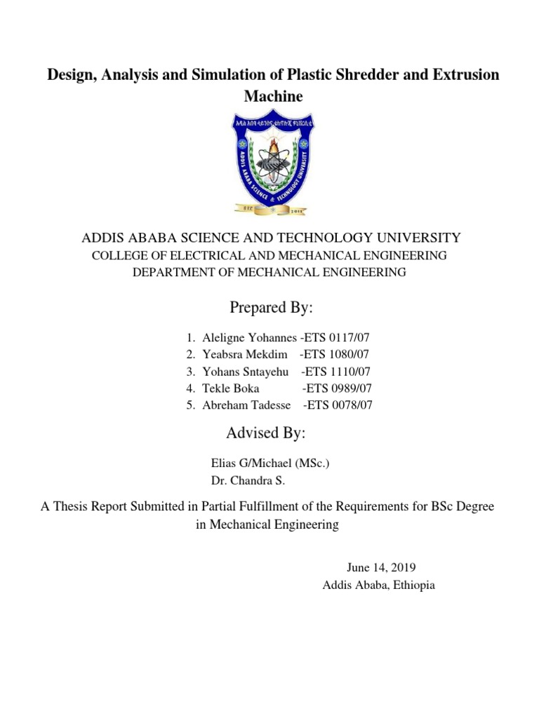 Design Analysis and Simulation of Plastic Shredder and Extrusion ...