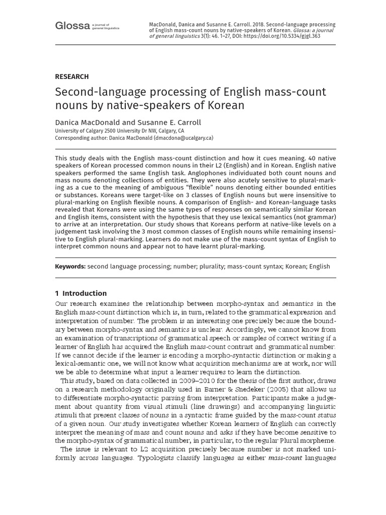 MacDonald and Carroll (2018) PDF | PDF | Second Language | Second ...