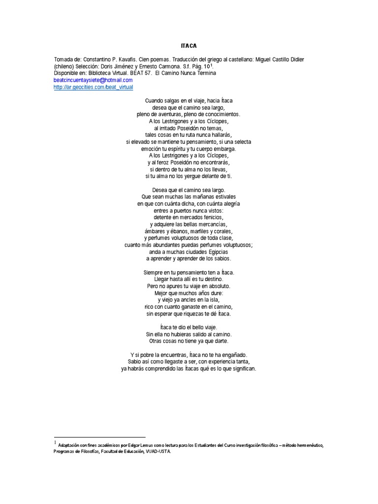 Viaje-a-Itaca-por-Constantino-Cavafis (Poema) PDF | PDF