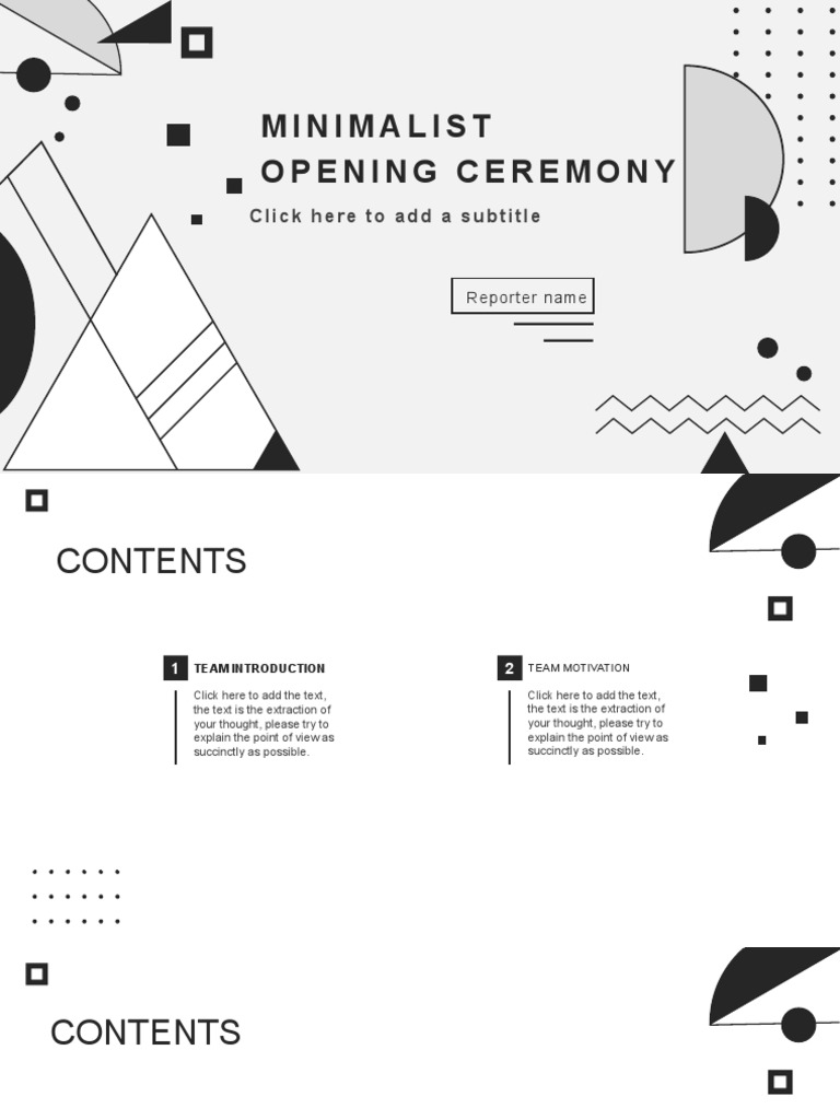 Minimalist Opening Ceremony: Click Here To Add A Subtitle | PDF ...