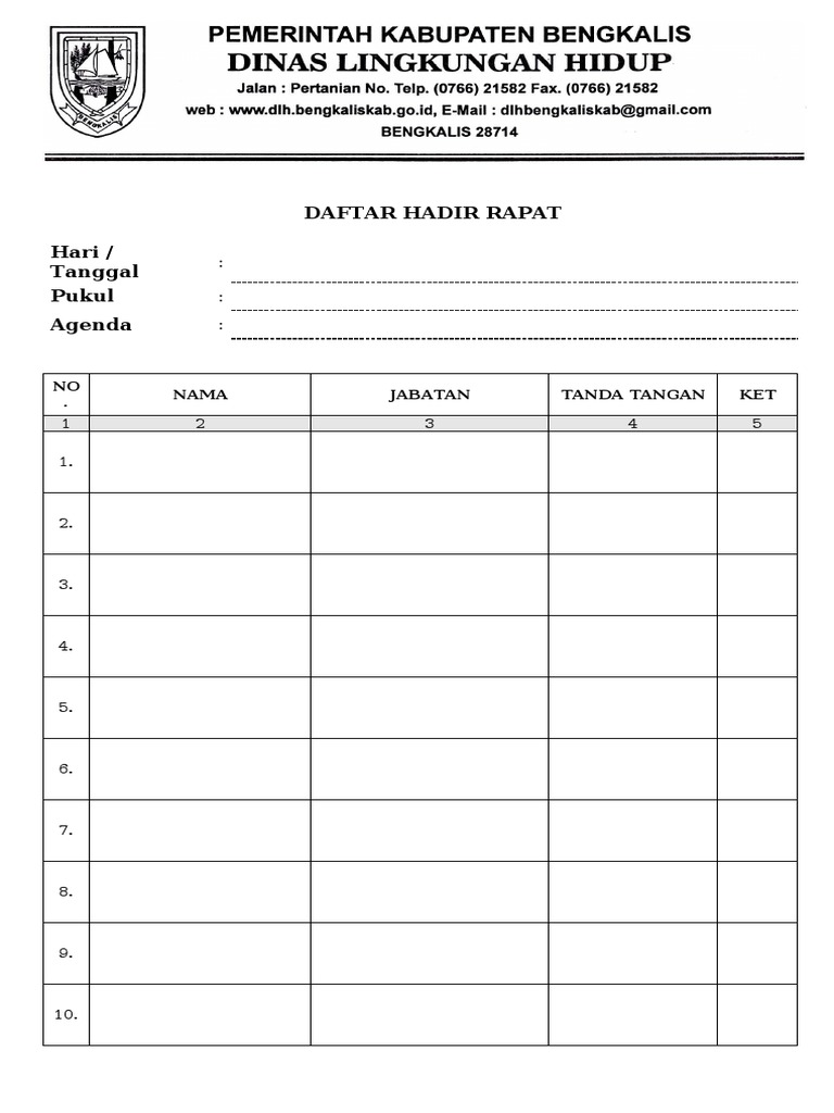 Absen Rapat 2020 | PDF