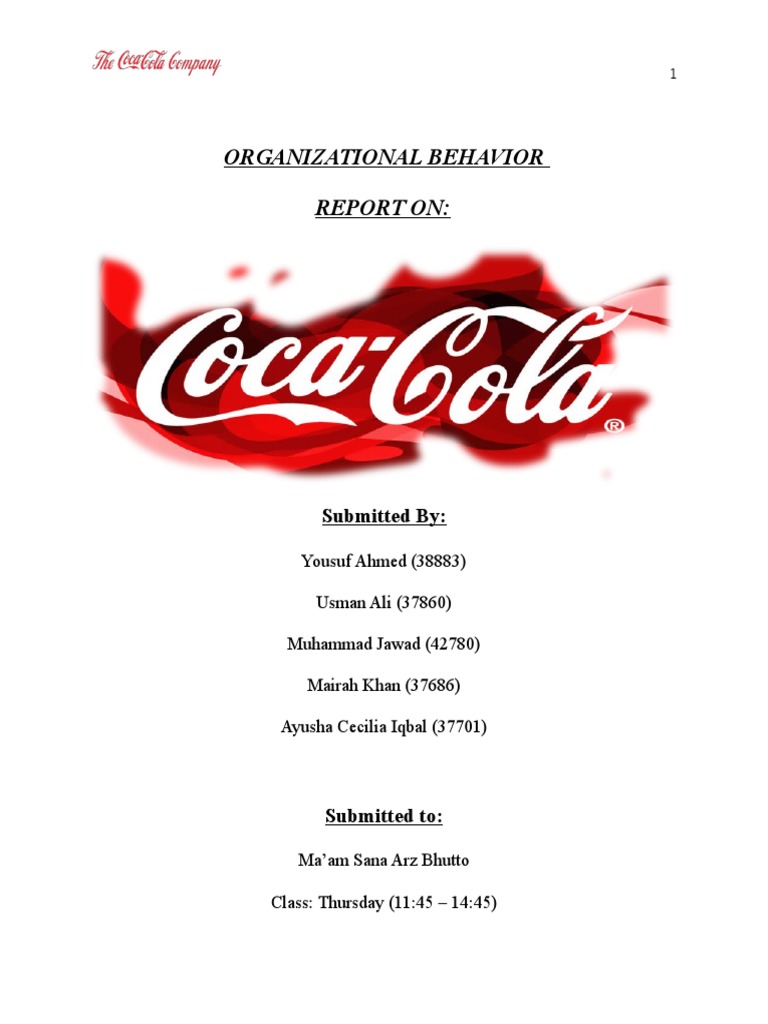 Coca Cola Report | PDF | Coca Cola | The Coca Cola Company