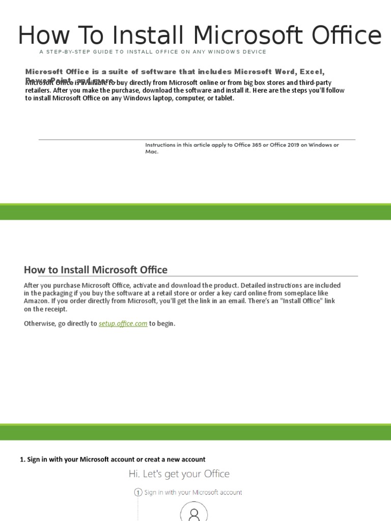 How To Install Microsoft Office | PDF | Microsoft Office | Installation ...