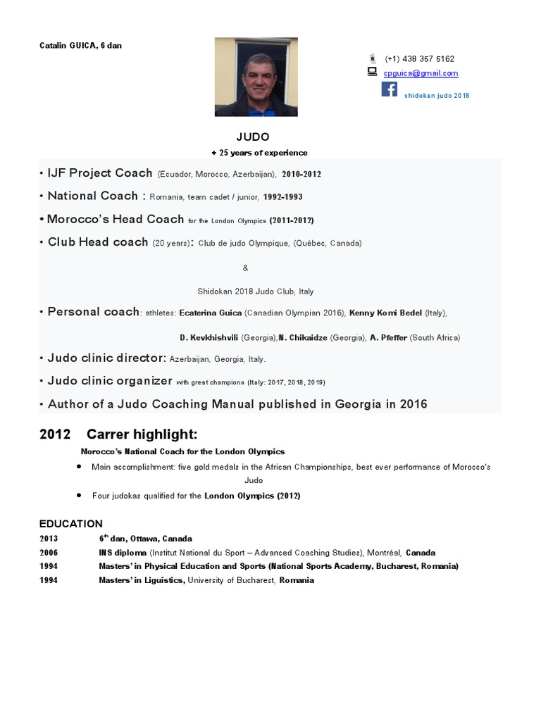 CV Judo ENG Internet Link Catalin BBBB | PDF