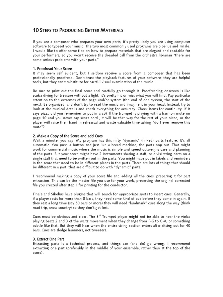 10 Steps To Better Materials | PDF | Typefaces | Sheet Music