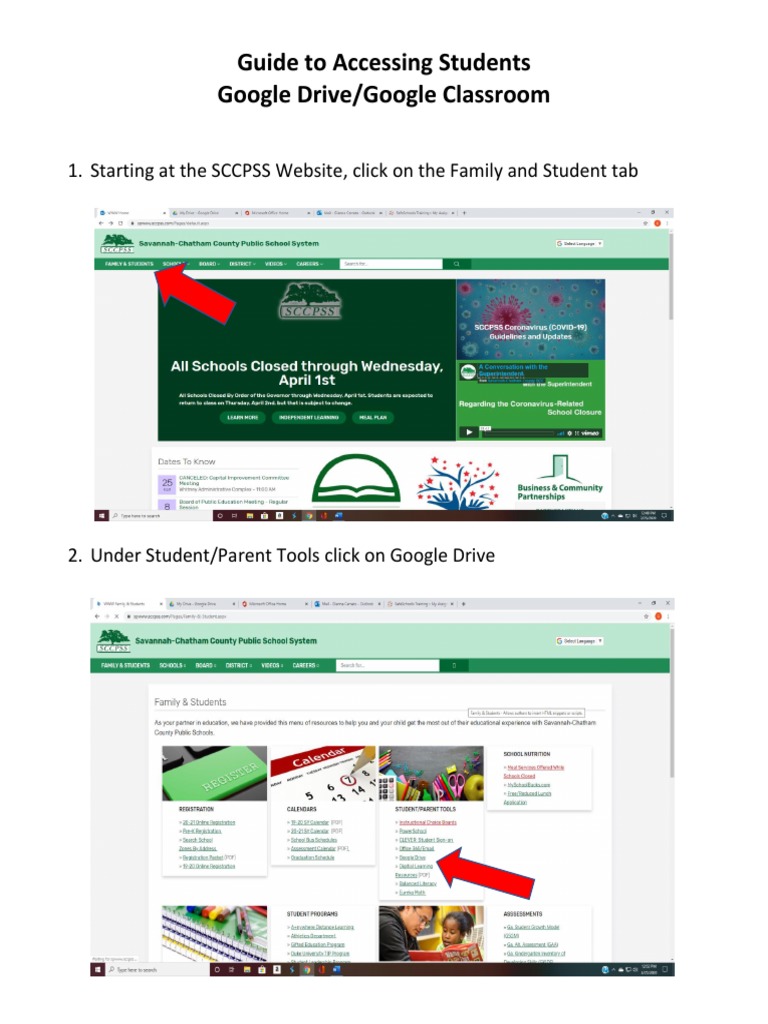 Guide To Accessing Students Google Drive/Google Classroom | PDF