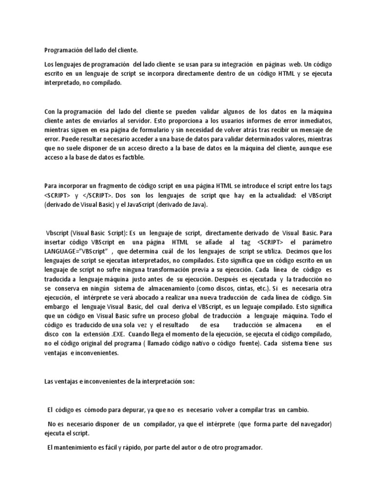 3.1 Programación Del Lado Del Cliente U3 | PDF | Script Java | HTML