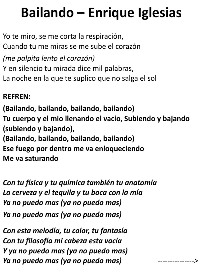 Bailando - Enrique Iglesias | PDF