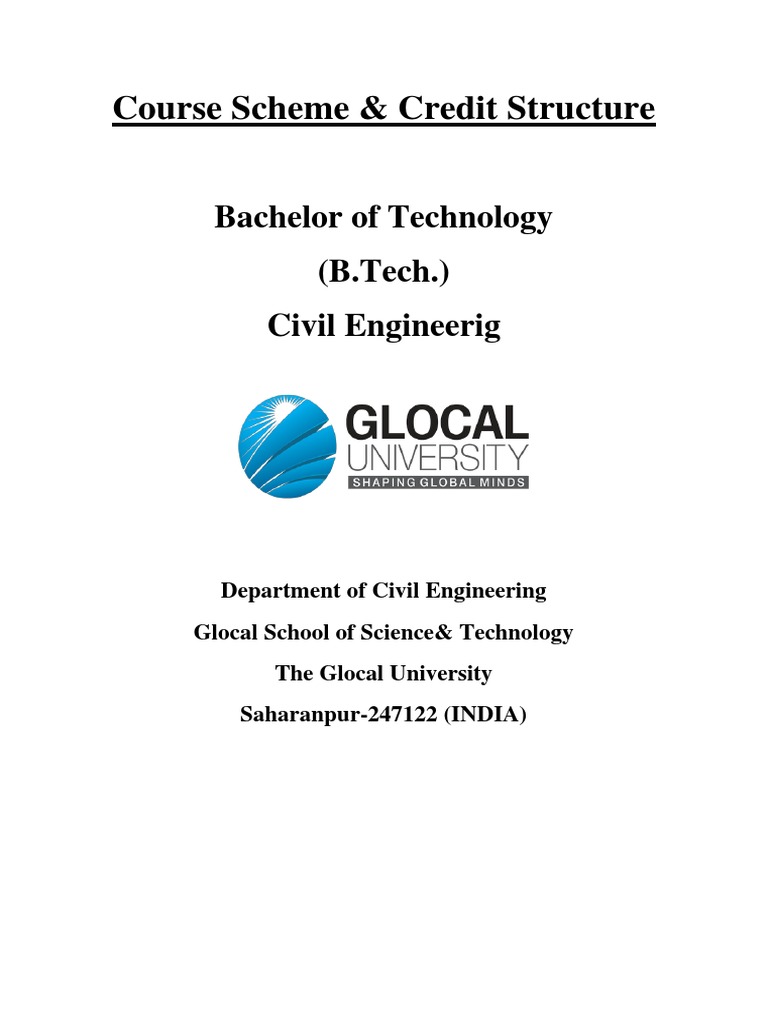 Bachelor of Technology (B.Tech.) Civil Engineering Course Scheme and ...