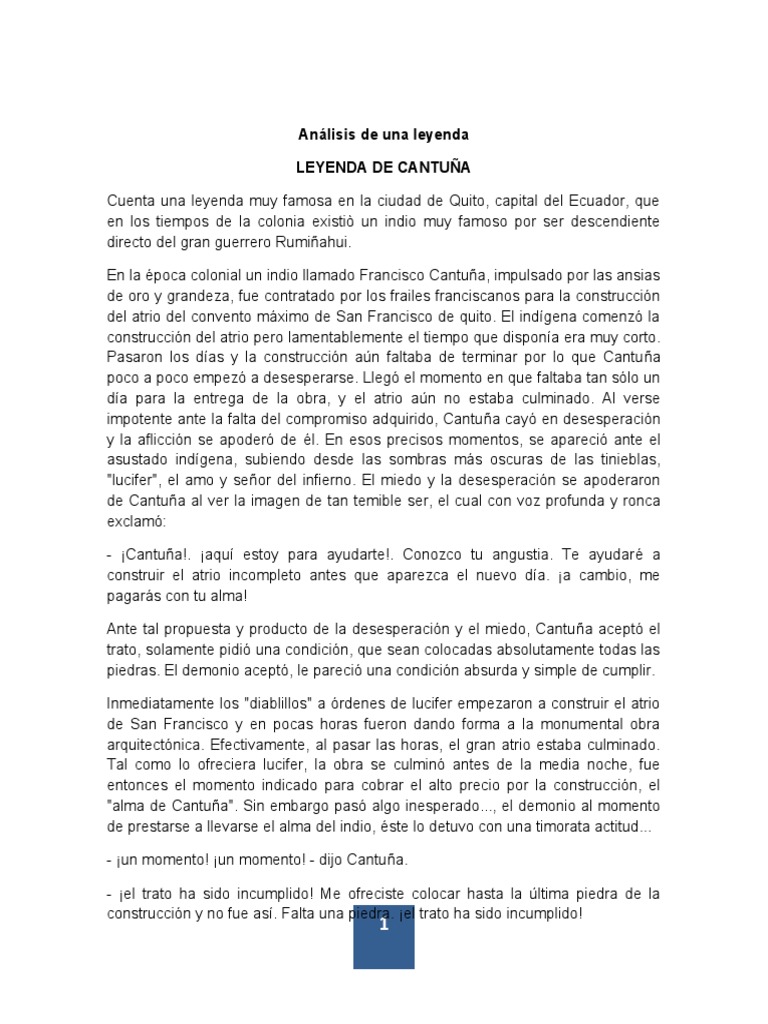 Analisis de Una Leyenda | PDF