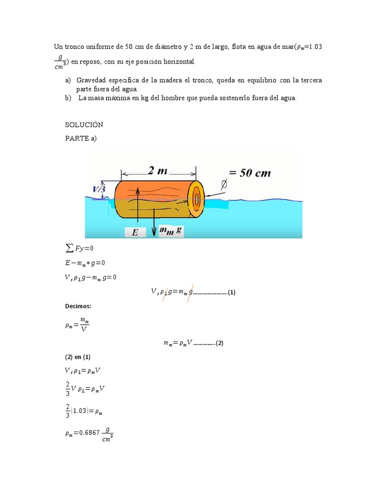 Un Tronco Uniforme de 50 CM de Diámetro y 2 M de Largo | PDF | Cantidad ...