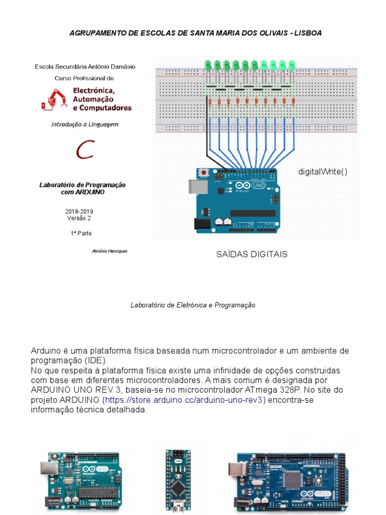 Laboratorio Arduino Parte 1v02 Pdf Arduino Engenharia Da Computação 6417