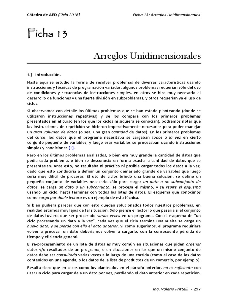 Arreglos unidimensionales en Python | PDF | Estructura de datos de ...