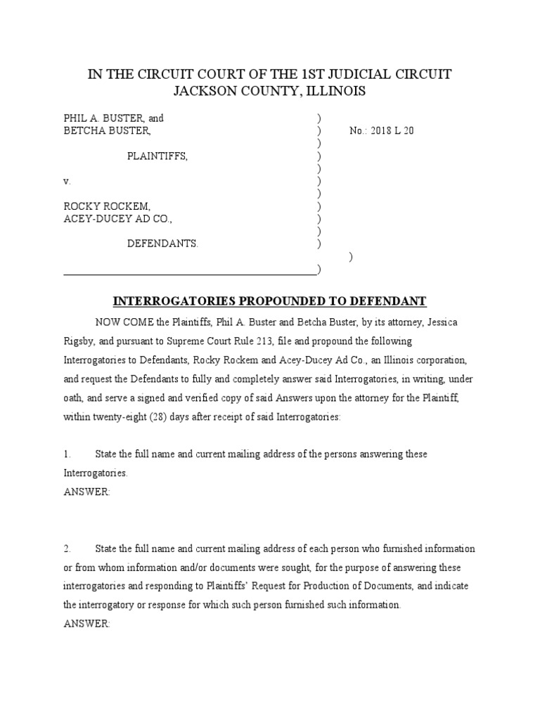 In The Circuit Court of The 1St Judicial Circuit Jackson County ...