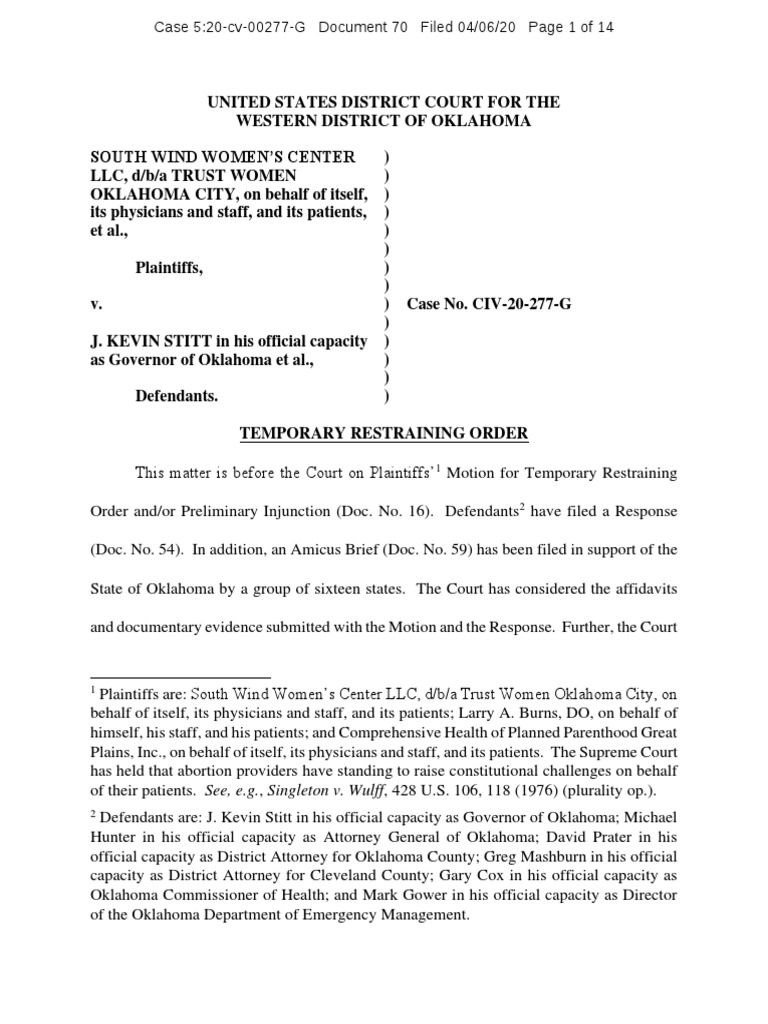 Temporary Restraining Order | PDF | Injunction | Justice