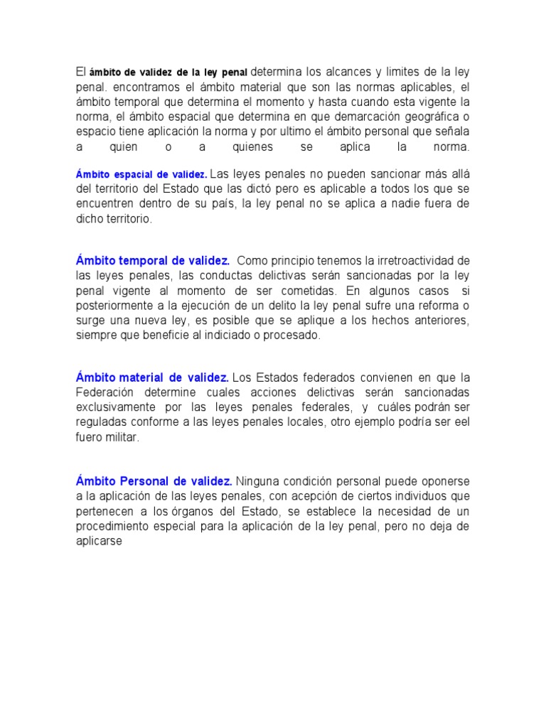 Ámbitos de Validez de la Ley Penal | PDF | Ciencias sociales | Derecho