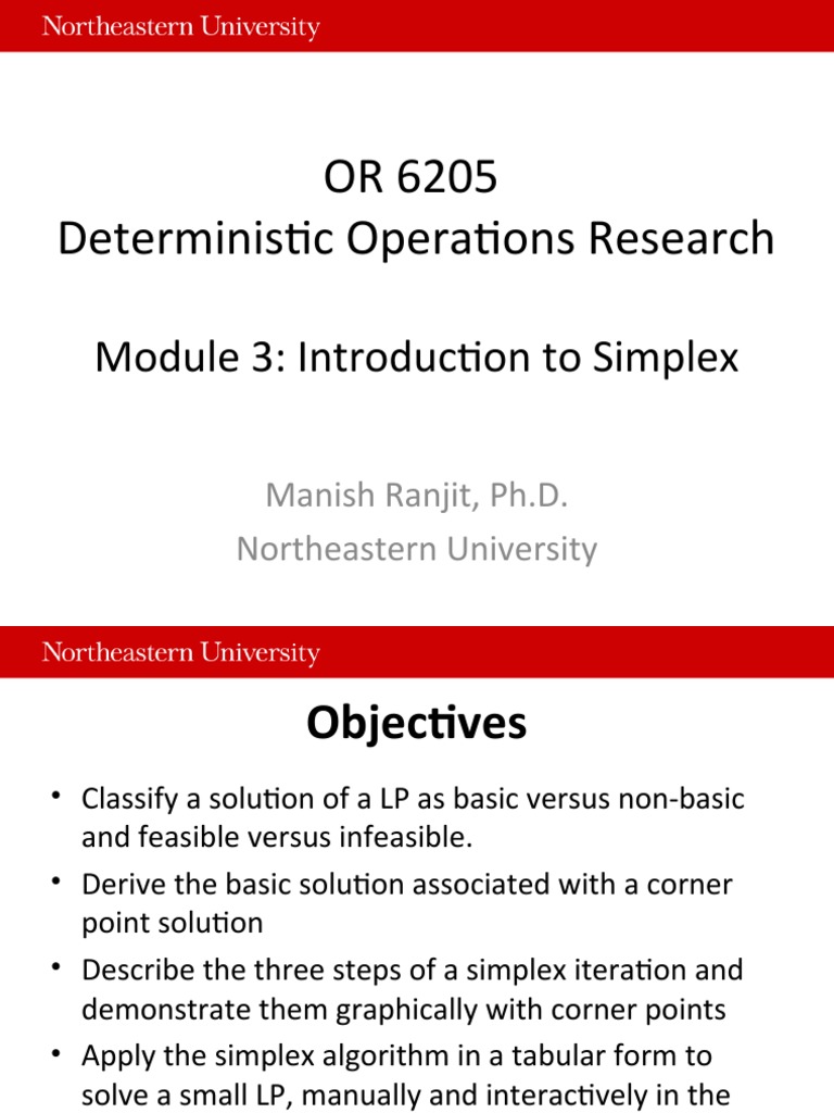 Module 3 Intro To Simplex | PDF | Mathematical Optimization | Theoretical Computer Science