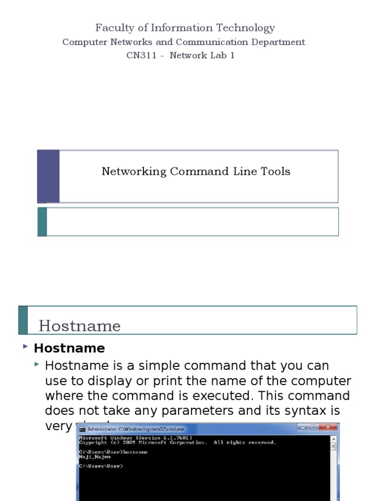 Faculty of Information Technology: Networking Command Line Tools | PDF | Games & Activities ...