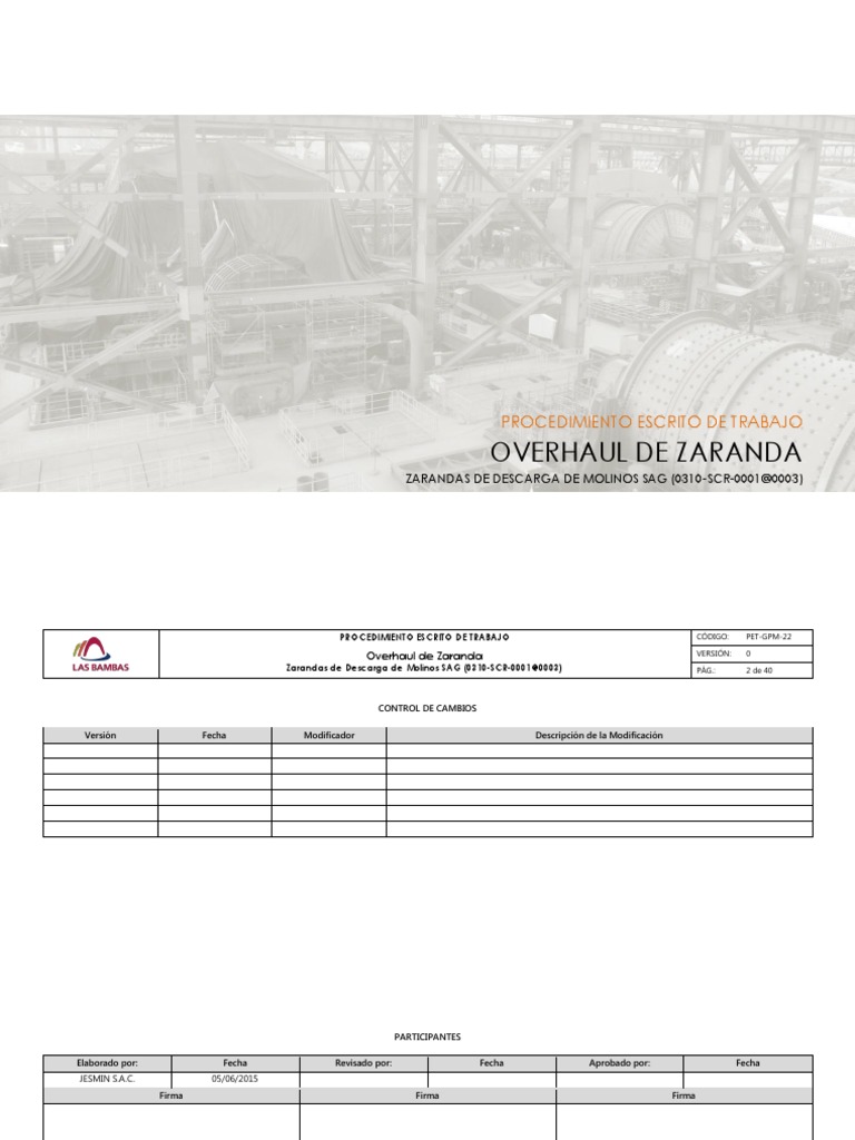 PET-Overhaul de Zaranda | PDF | Ingeniería mecánica | Science