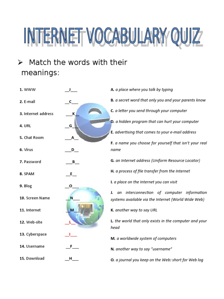 Internet Terminology Matching Guide | PDF
