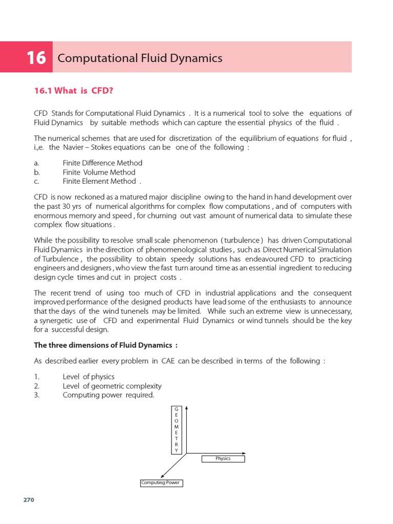 Chapter 16 Cfd Pdf Pdf Computational Fluid Dynamics Navier Stokes Equations