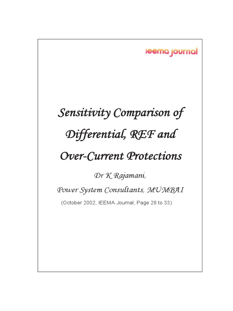 Sensitivity Comparison of REF and Differential Protection | PDF ...