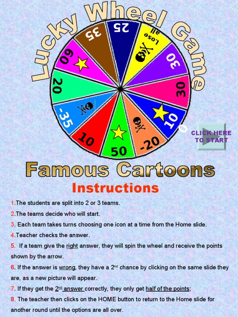 Verb Be Guess Who Cartoons Spin The Wheel Activities Promoting ...