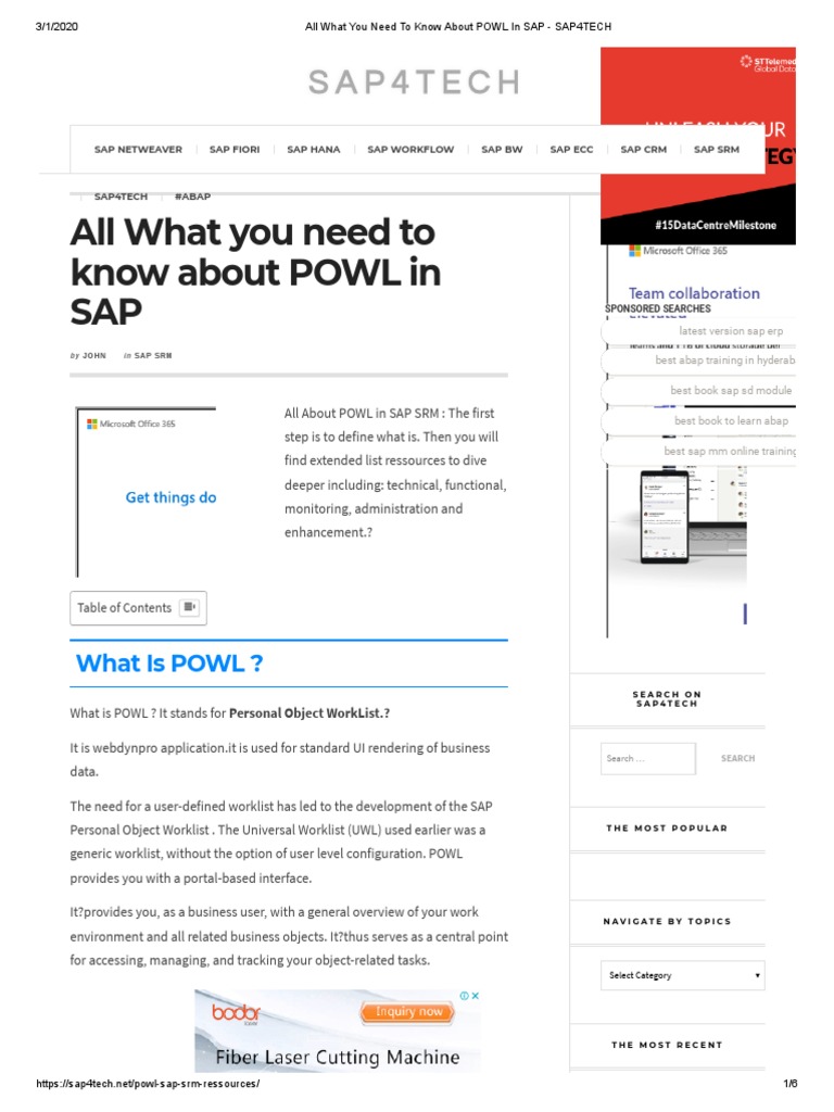 All What You Need To Know About POWL in SAP - SAP4TECH | PDF | Sap Se ...