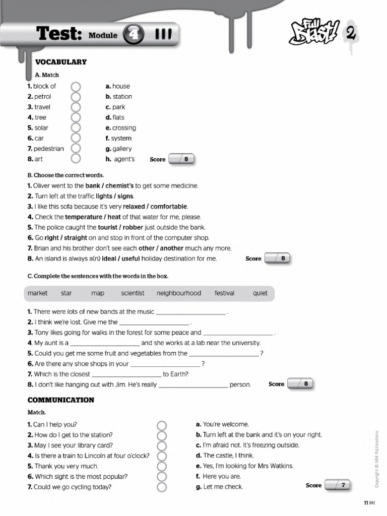 Full Blast 2 - Test 4 PDF | PDF