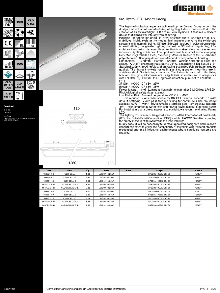 961 Hydro LED - Money Saving ENG | PDF | Lighting | Electrical Wiring