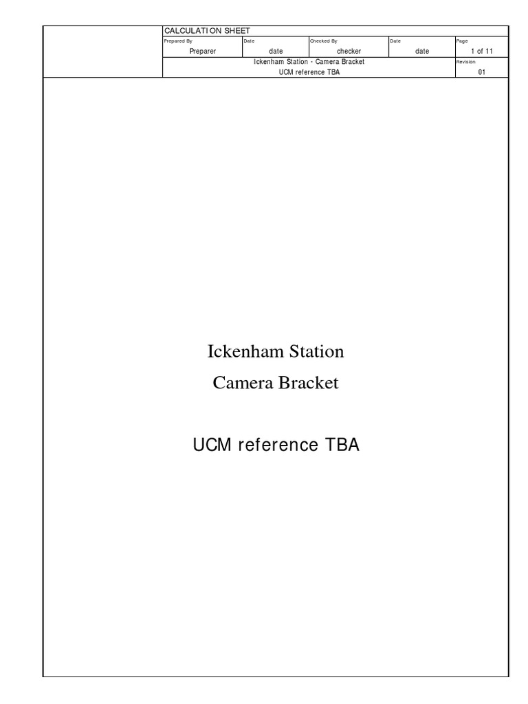 Camera Bracket Ickenham Station: Calculation Sheet | PDF | Physics ...