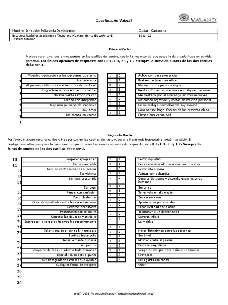 Prueba Valanti Realizada | PDF
