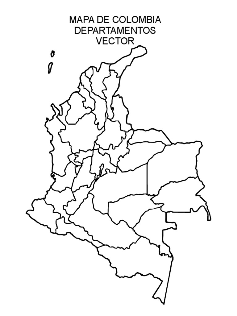 Mapa de Colombia Departamentos Vector PDF | PDF