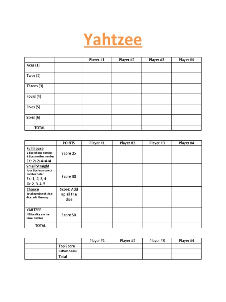 Yahtzee | PDF