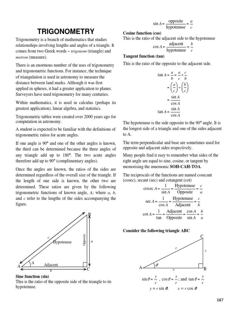 Chapt 7 - Trigonometry PDF | PDF | Trigonometry | Trigonometric Functions
