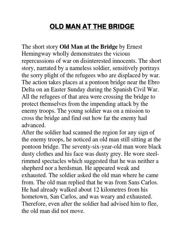 Old Man at The Bridge | PDF | Unrest | Armed Conflict