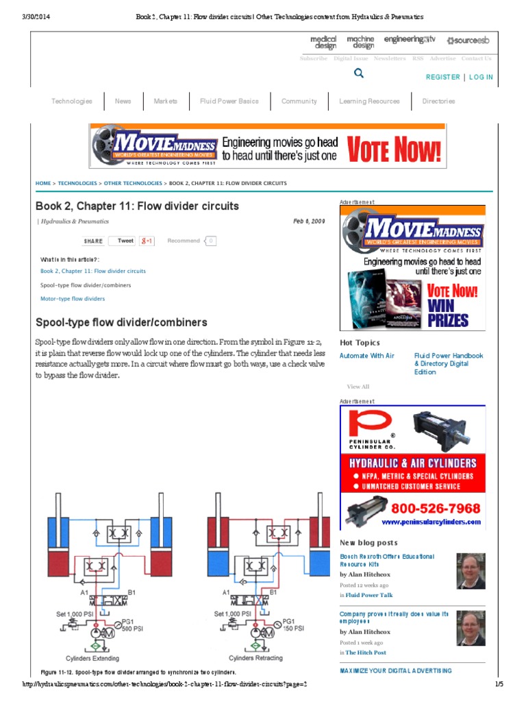 Book 2, Chapter 11: Flow Divider Circuits | PDF | Pump | Valve