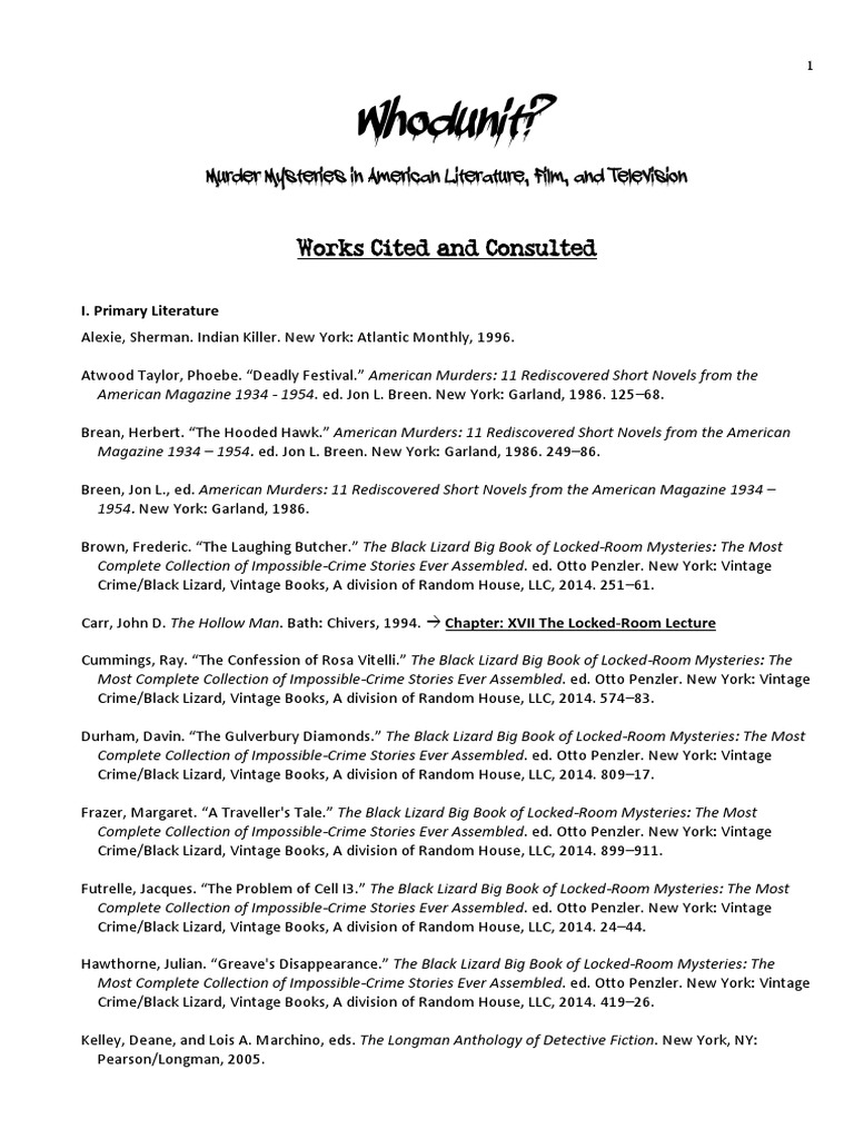 Whodunit?: Murder Mysteries in American Literature, Film, and ...