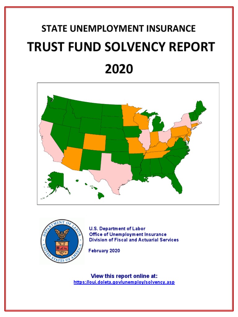 Trust Fund Solvency Report 2020: State Unemployment Insurance | PDF ...