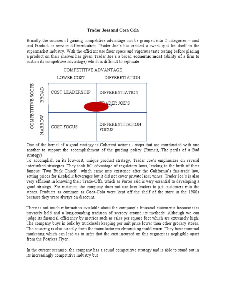Trader Joe's unique product differentiation strategy | PDF ...
