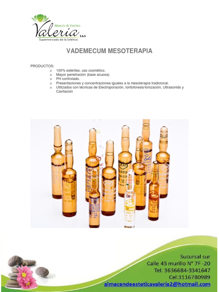Vademécum de Productos para Mesoterapia | PDF | Tejido adiposo ...